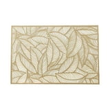 Pvc Placemat (Plastic Table Mat, Vinyl Dining Mat), Gold Rectangular ...