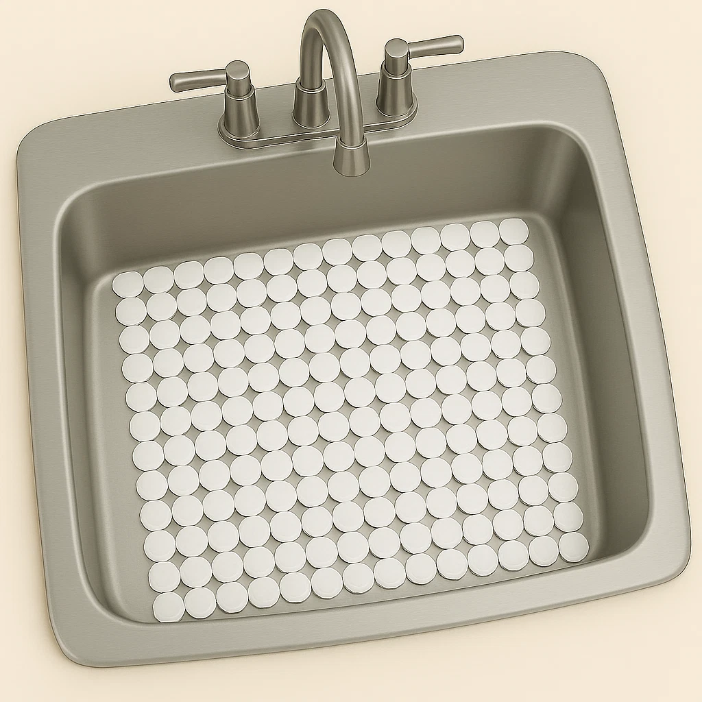 Pvc Sink Mat 16"X12" White Circle Design Kitchen Sink Scratch Protector ...