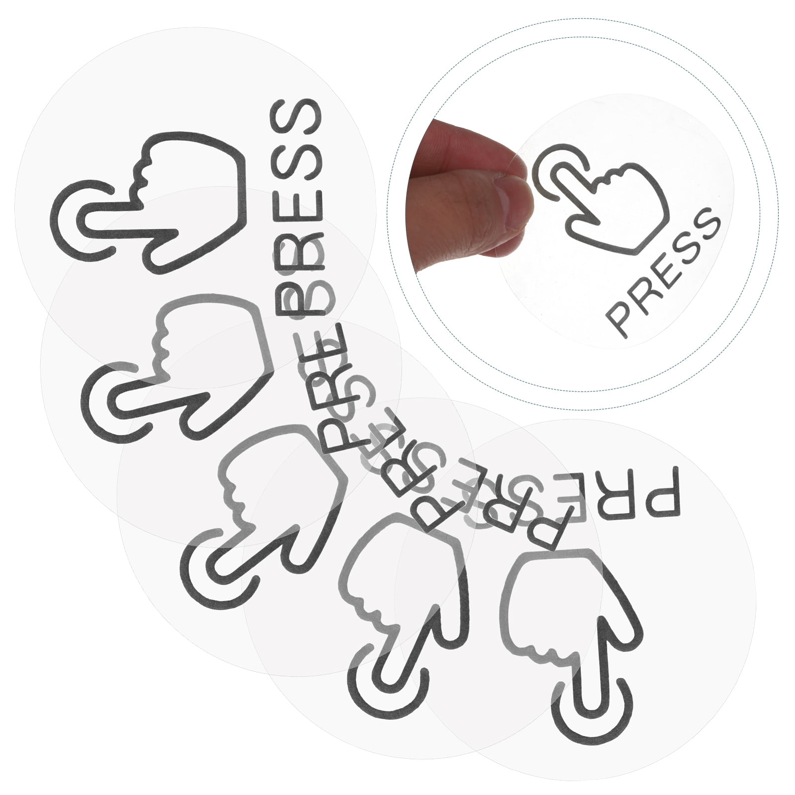 Pvc Switch Reminder Stickers,24Pcs Pvc Door Switch Press Sticker Set ...