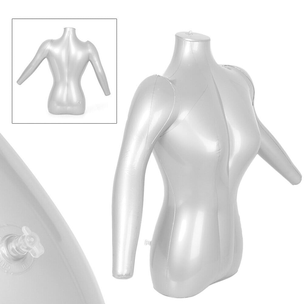 PVC Woman Half Body Inflatable Mannequin Shirt Tee Top Display Torso ...
