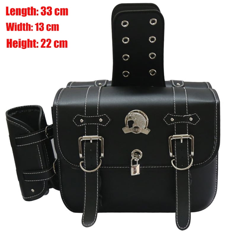 Pvc leather motorcycle saddlebags throw over saddle bags panniers side ...
