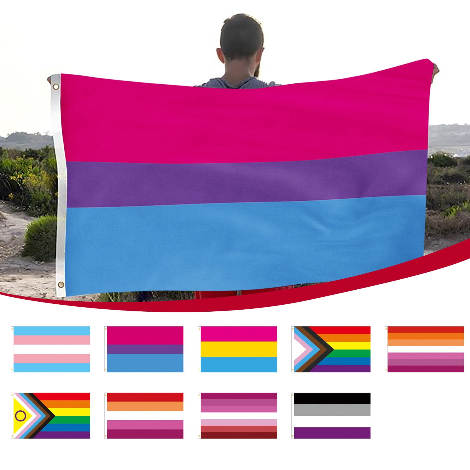 Pvdgvd Pride Flag Pride Flag Progress Lgbt Flags 3X5 Outdoor Bisexual ...