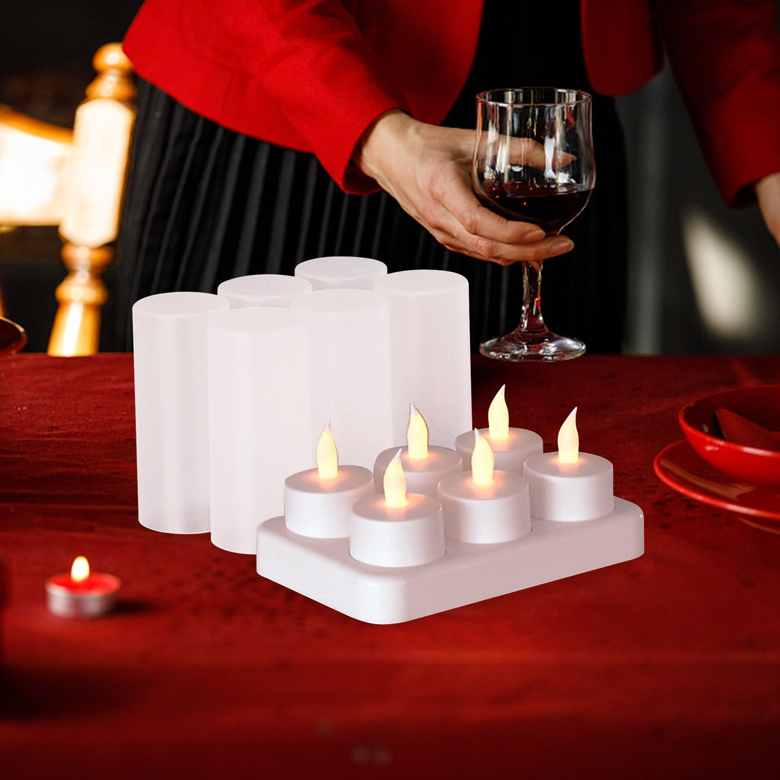 Pvdgvd Rechargeable Tea Lights Flameless Candles With Remote Led ...