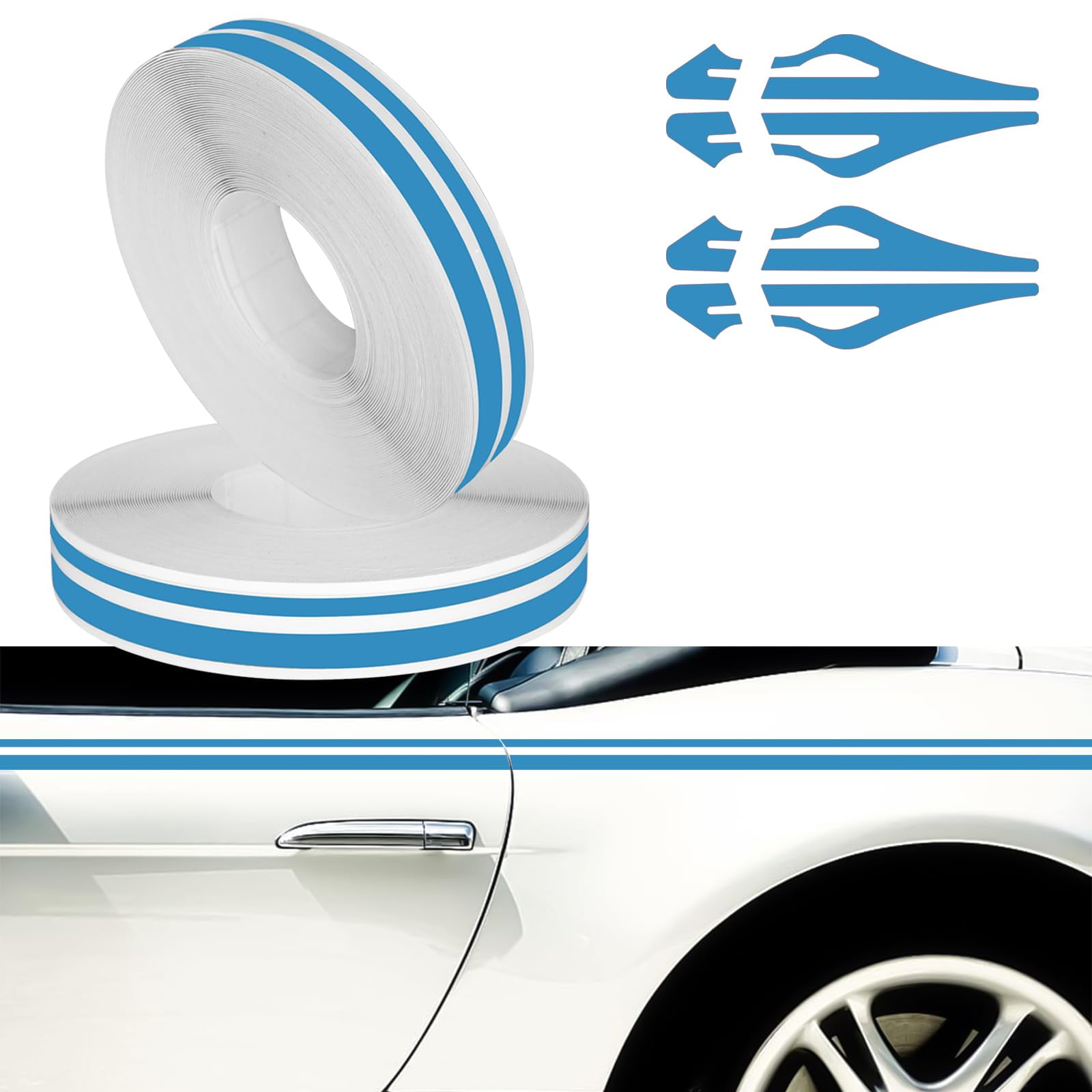Pvotawp 2PCS Pin Striping MMF7 Tape for Cars, 32Ft Vinyl Blue ...