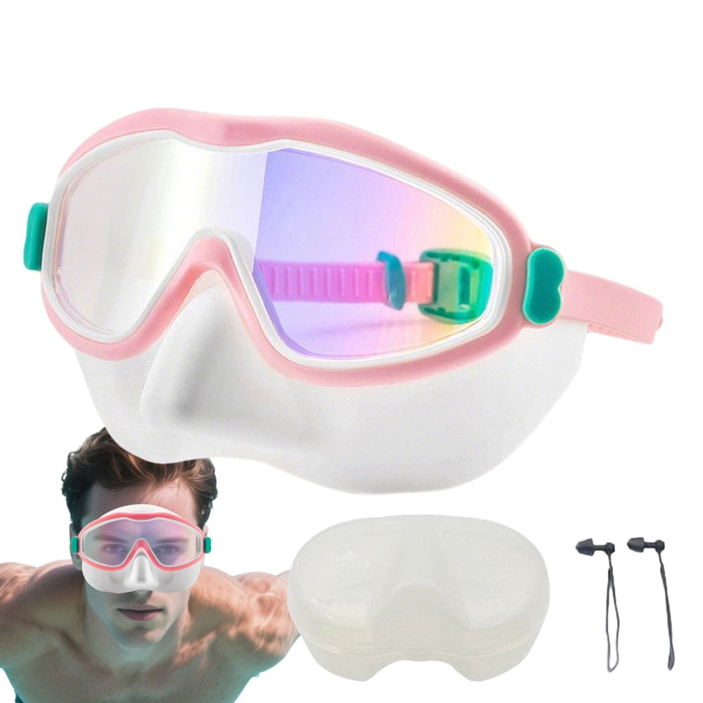 Pw Tools Goggles Swimming Adult Swim Goggles with Nose Cover UV ...