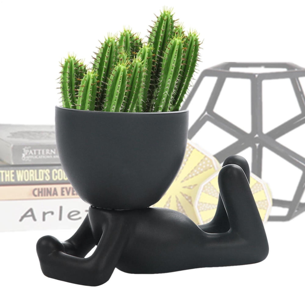 Pw Tools Head Planter Small Ceramic Pots for Indoor Plants with ...