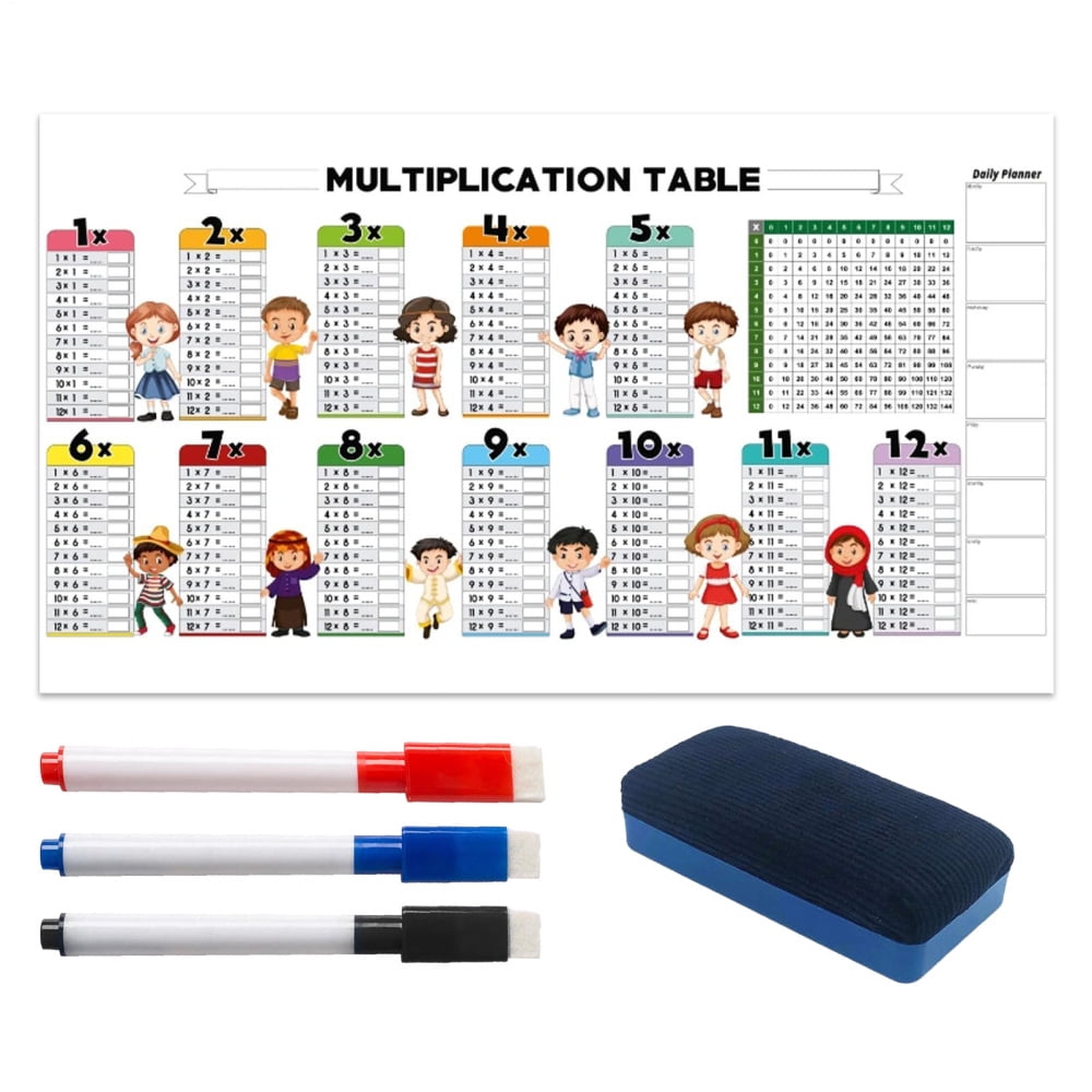 Pw Tools Multiplication Chart Colored Dry Erase Multiplication Table ...