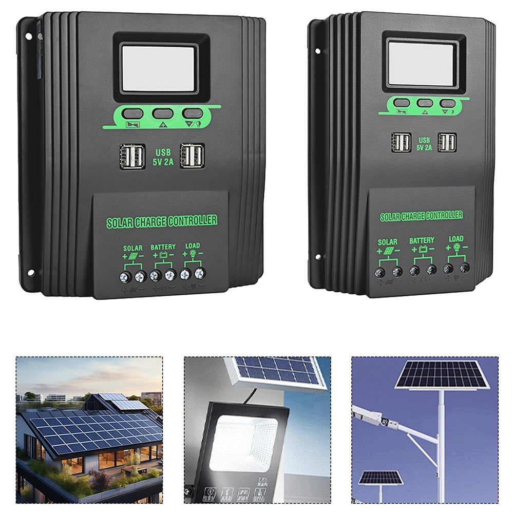 Pwm Solar Charge Controller 100A/80A/60A/50A Solar Panel Regulator Lcd ...