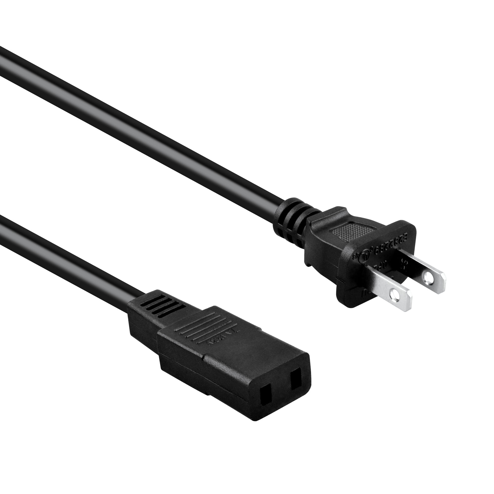 PwrON 8ft Power Cord Lead for IEC C9 to NEMA 1-15P Cable PWC-178 PWC178 ...