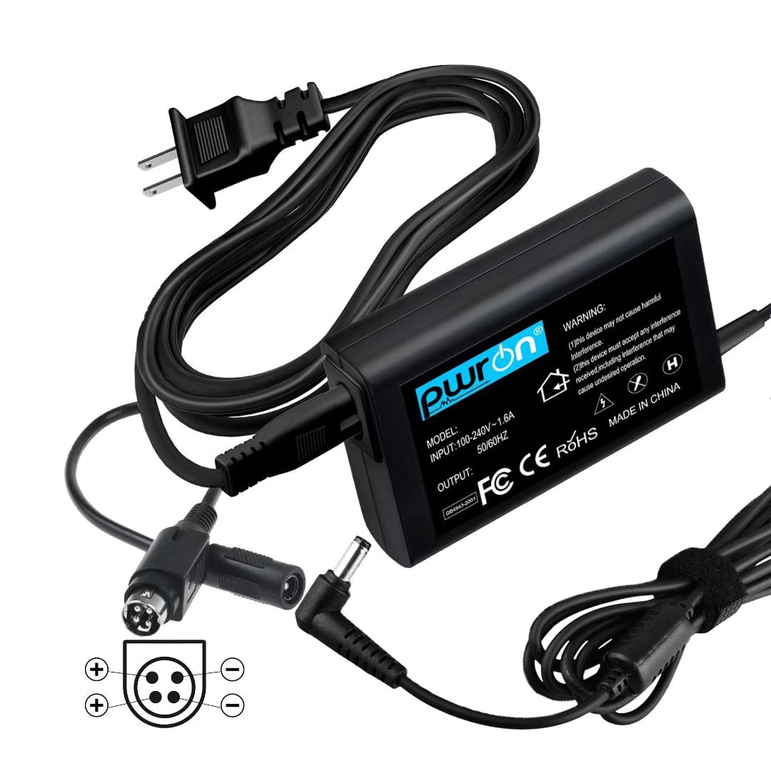 PwrON Compatible 19V 3.42A 65W 4-Pin DIN AC/DC Adapter Replacement for ...