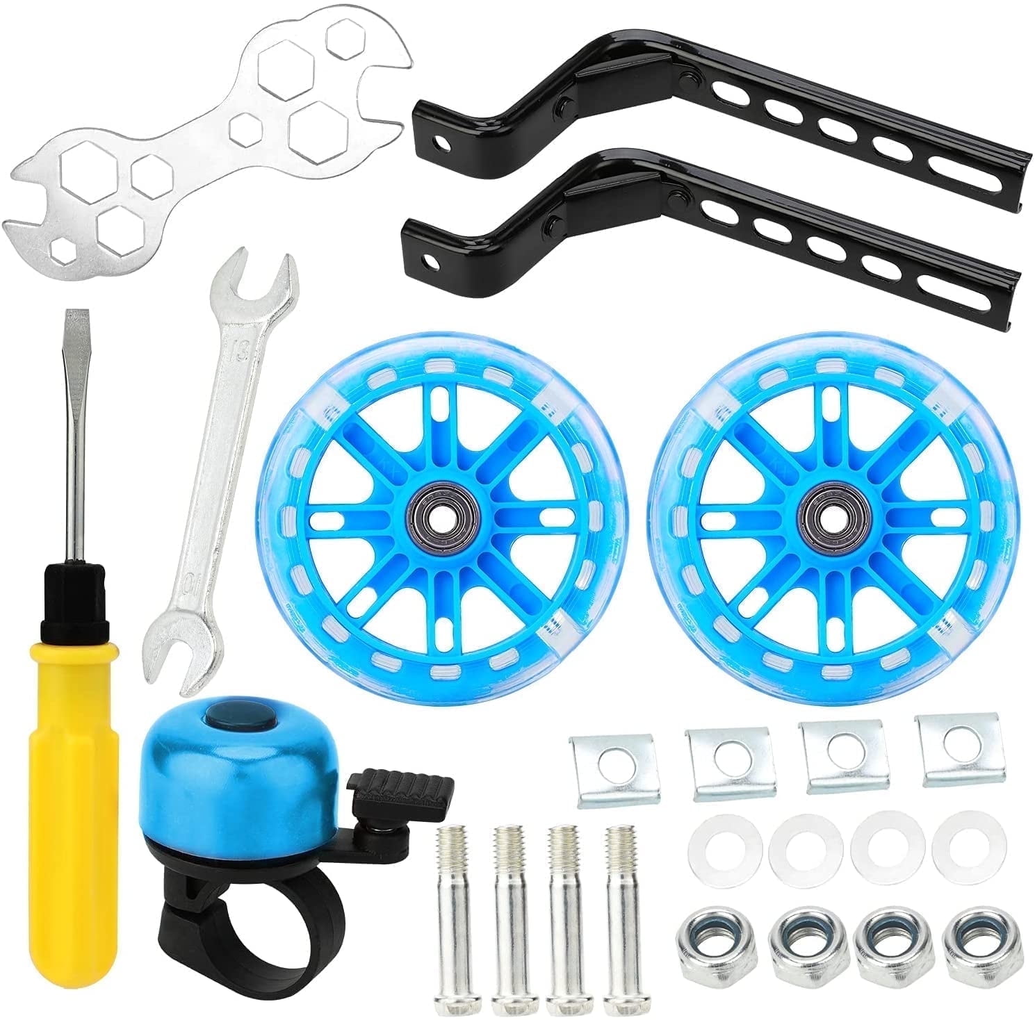 Adjustable Heavy Duty Rubber Training Wheels for 12-20 inch Kids Bikes ...
