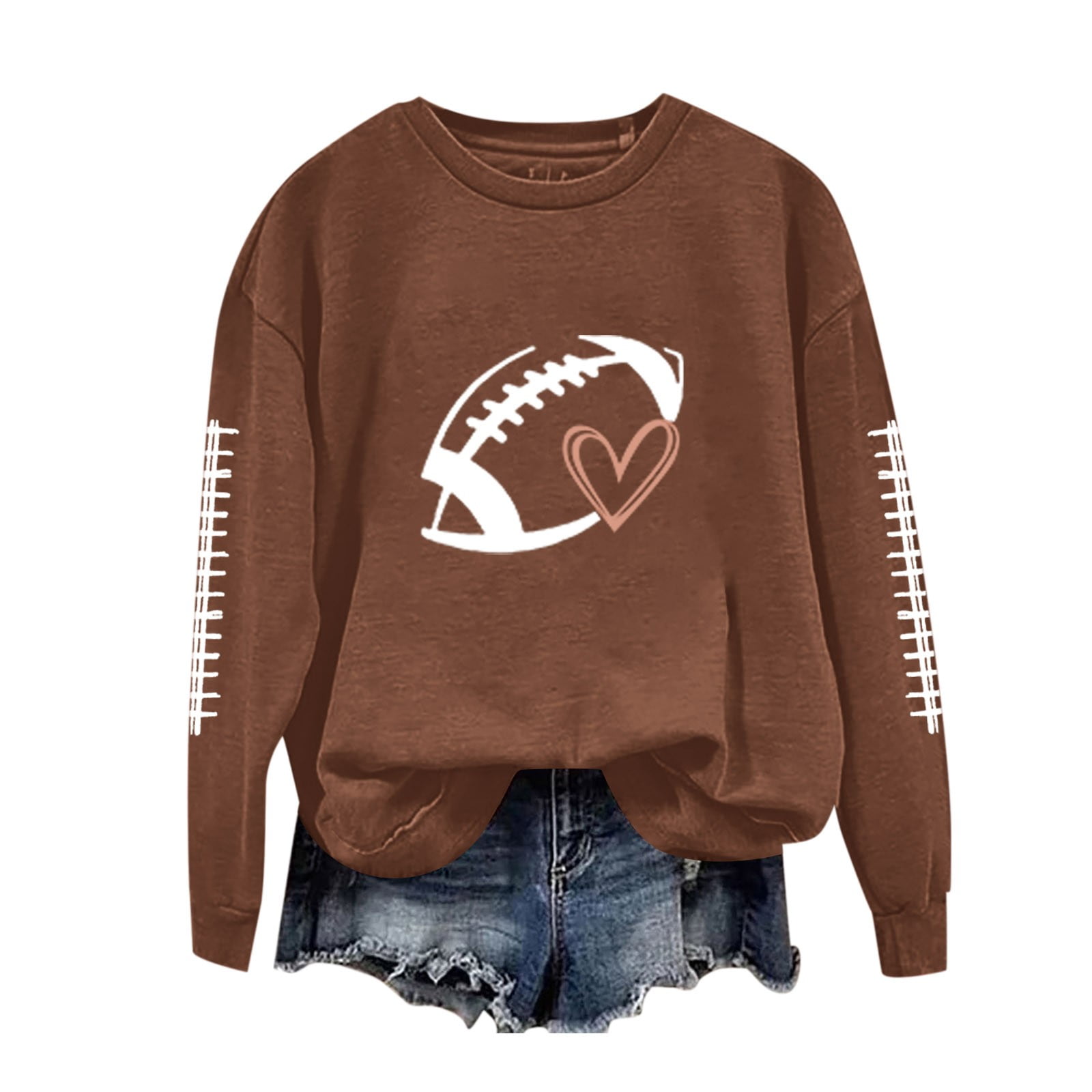 Pxiakgy Football Sweatshirt For Women Graphic Print Sunday Casual Long ...