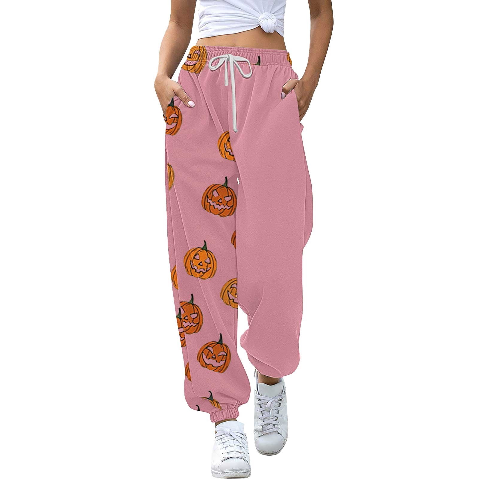 Pxiakgy Halloween Sweatpants for Women 2025 Elastic High Waisted Cinch ...