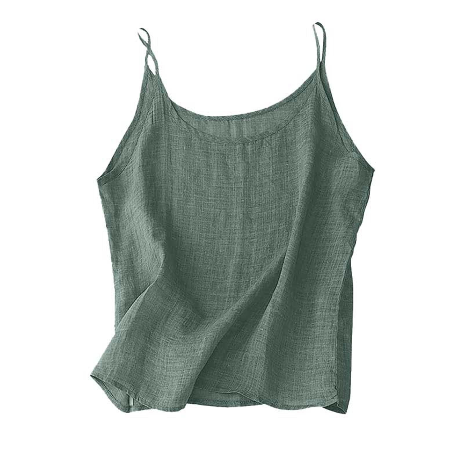 Pxiakgy Linen Tank Tops for Women,Sleeveless Tops Casual Summer Loose ...