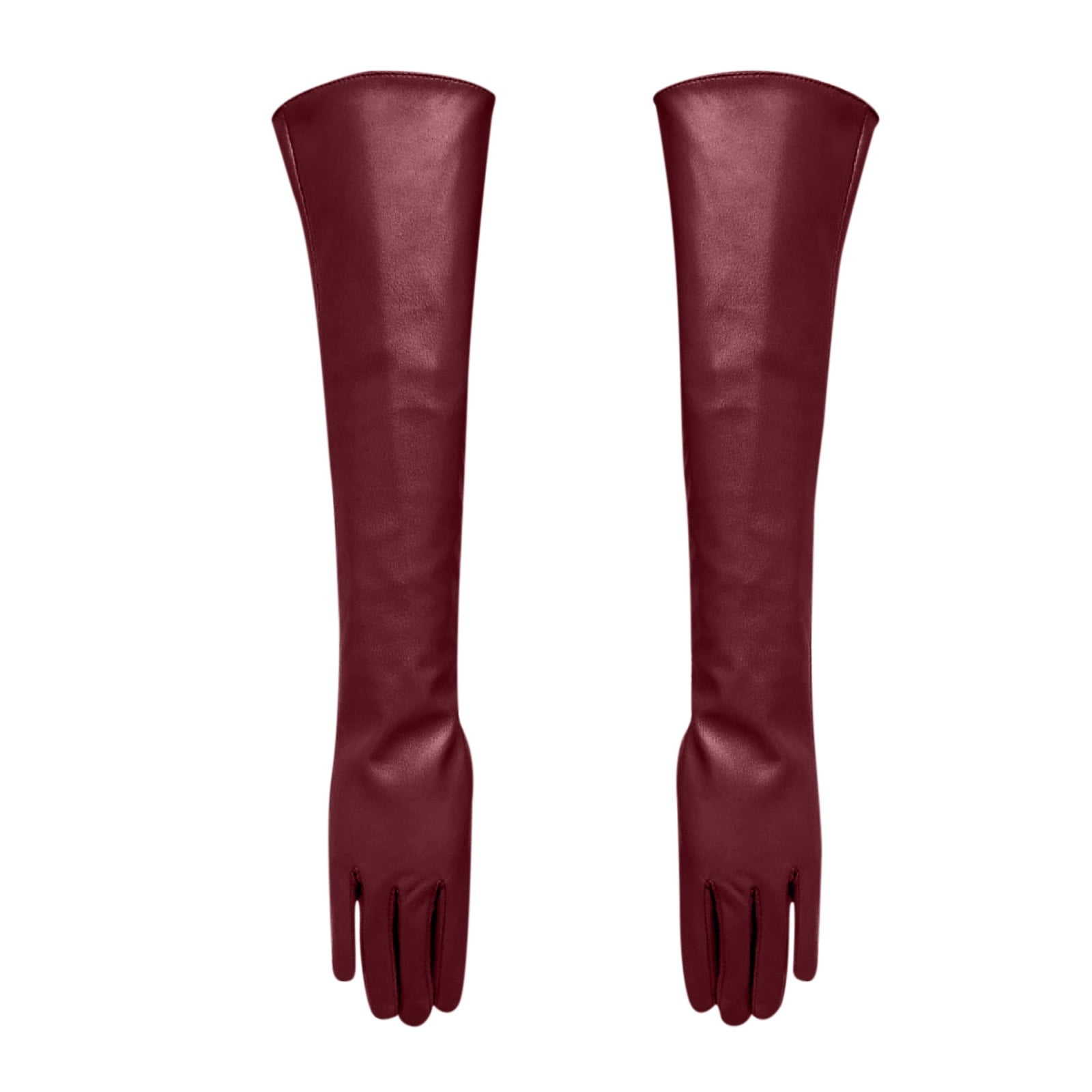Pxiakgy Long Leather Gloves Women Faux Pu Stretch Opera Party Gloves Long Leather Gloves for ...