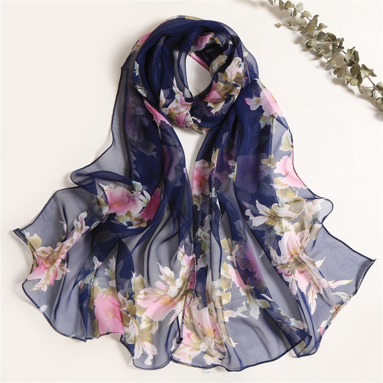 Pxiakgy Scarfs for Women Lightweight Print Floral Pattern Scarf Shawl ...
