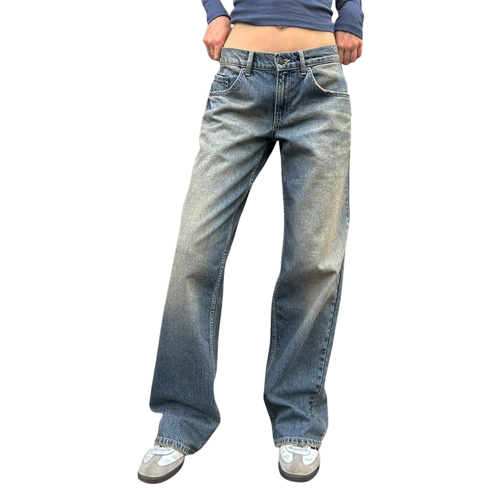 Pxiakgy Wide Leg Jeans Woman Baggy Jeans for Woman Trendy 2025 Summer ...