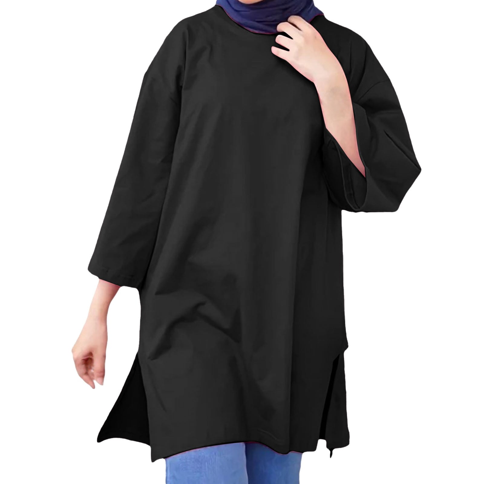 Pxiakgy Women's Muslim Islamic Long Shirts Oversized Tunic Tops Arabian ...