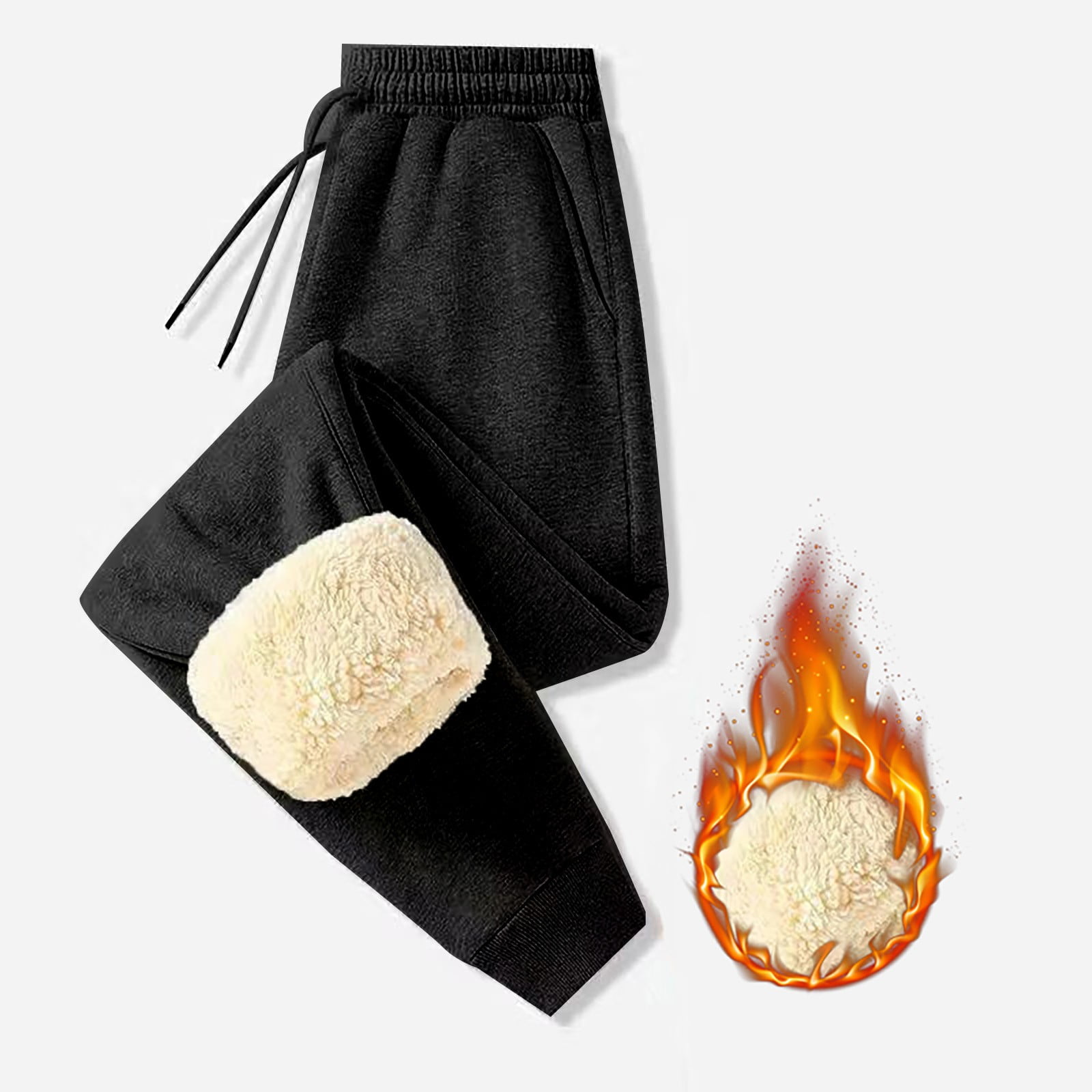 Pxiakgy Women's Sherpa Lined Sweatpants with Pockets Winter Warm Cotton ...