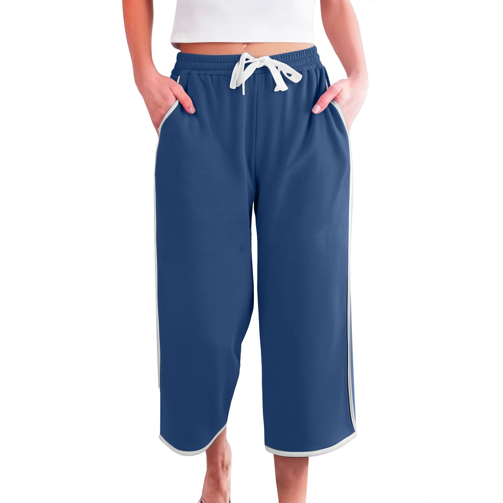 Pxiakgy Womens Capris for Summer Wide Leg Capri Pants for Women Womens ...