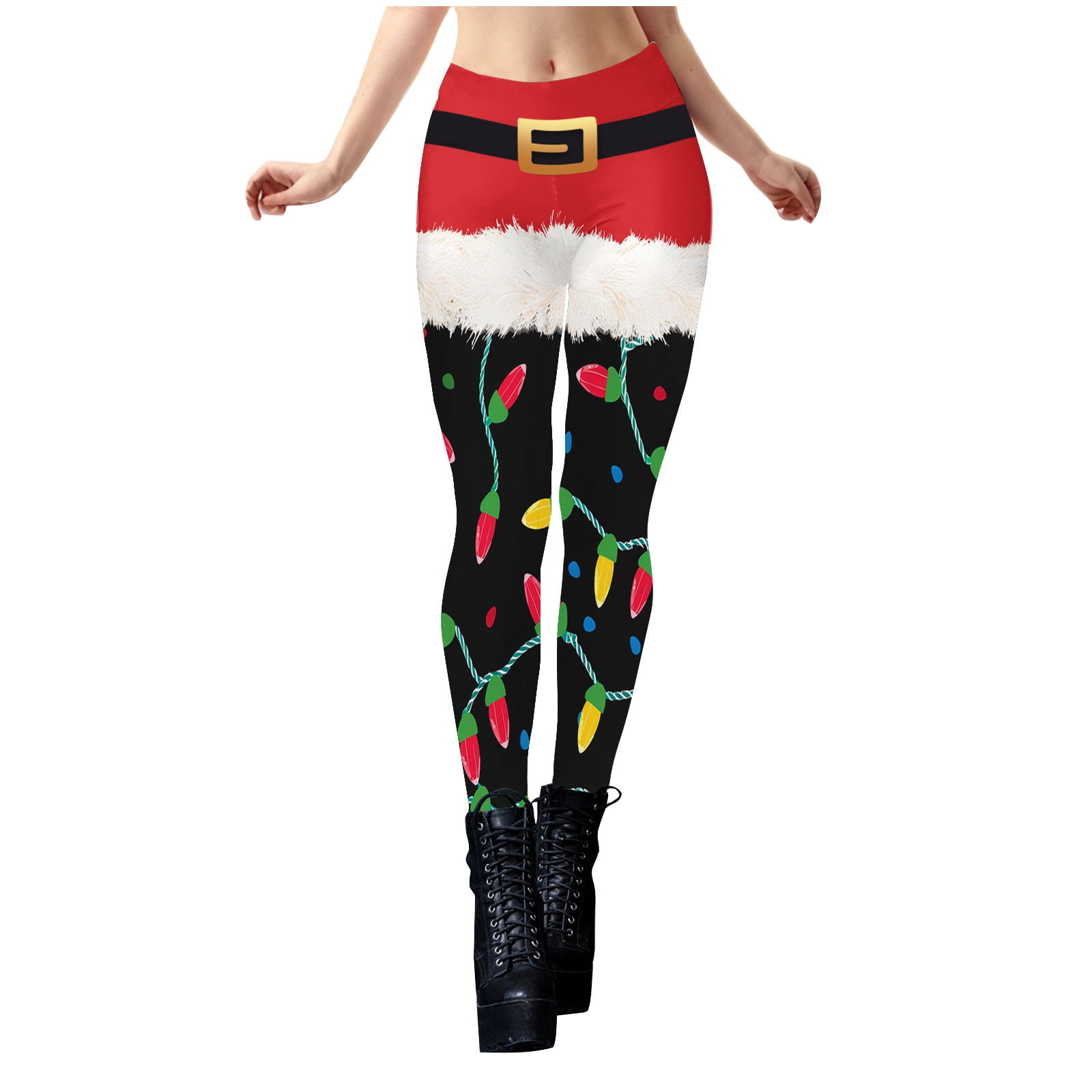 Pxkloy Funny Christmas Leggings for Women Ugly Xmas Printing Stretchy ...