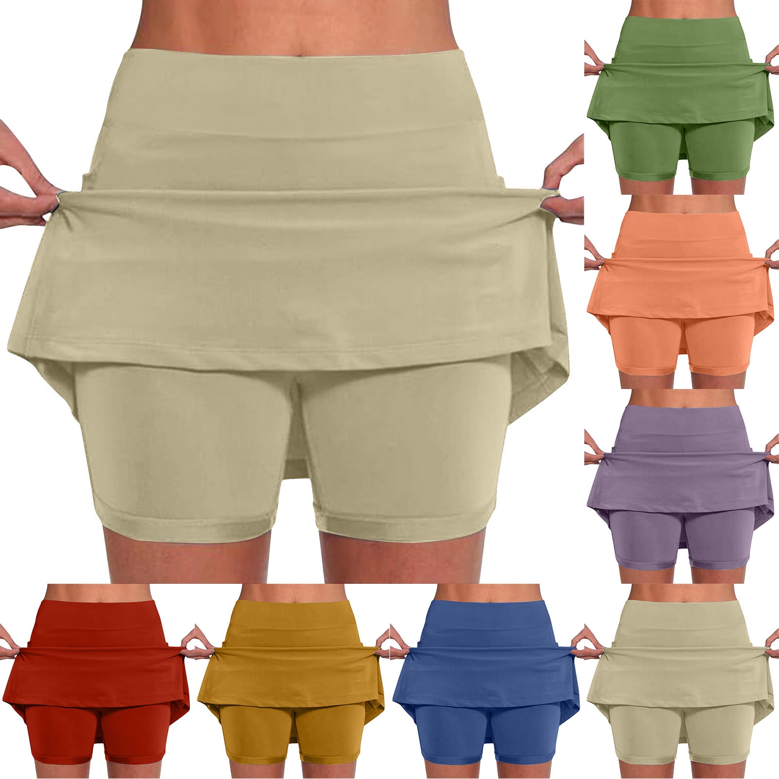 Pxkloy Womens Tennis Skirt High Waisted Workout Skort with Inner Shorts ...