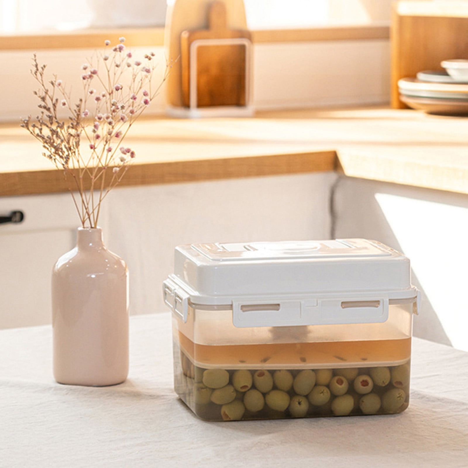Pxyqht 5L Press-Type Pickle Jar, Food-Grade Plastic Storage Container ...