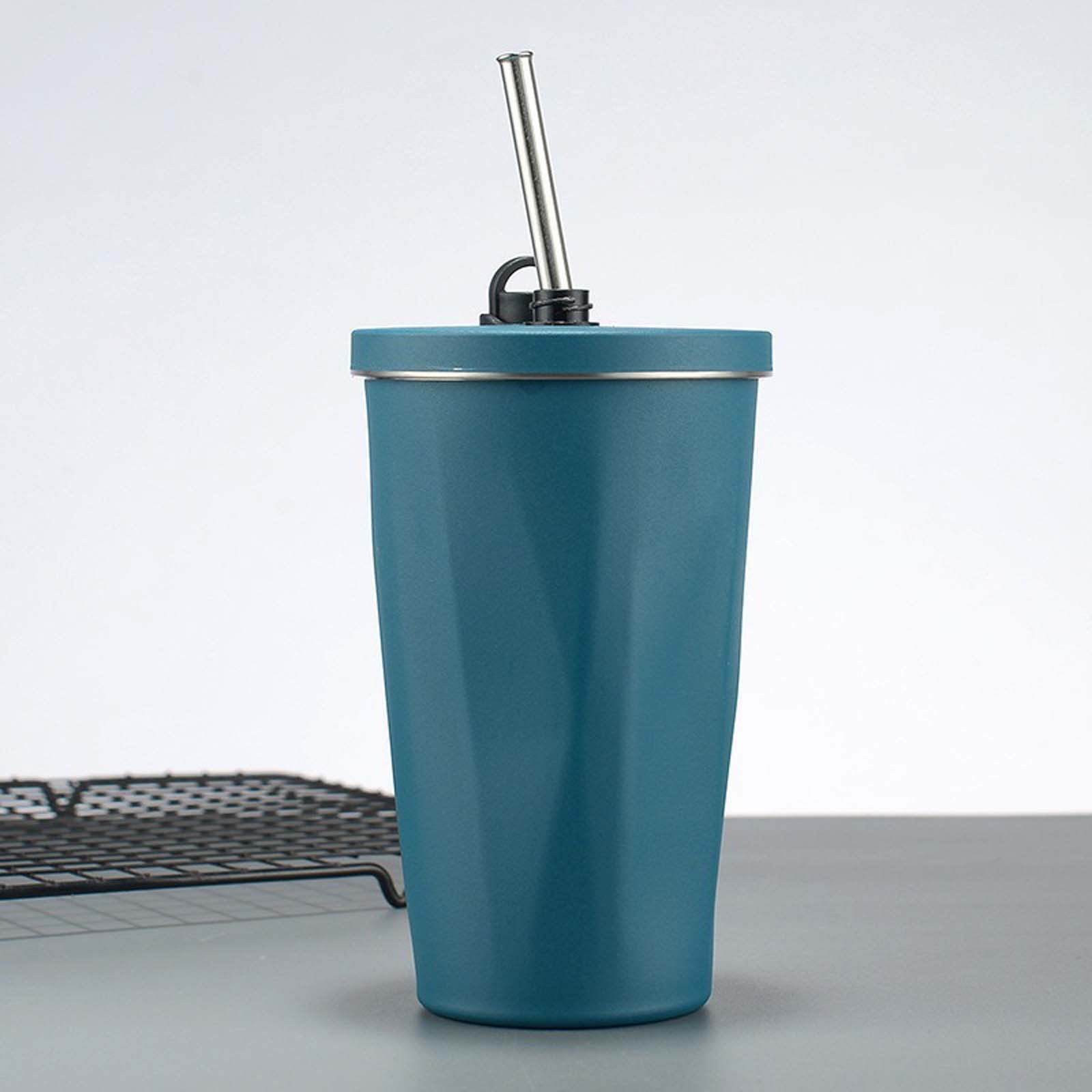 Pxyqht Stainless Steel Straw Cup Portable Diamond Coffee Cup Vacuum Large Capacity Water Cup Car ...