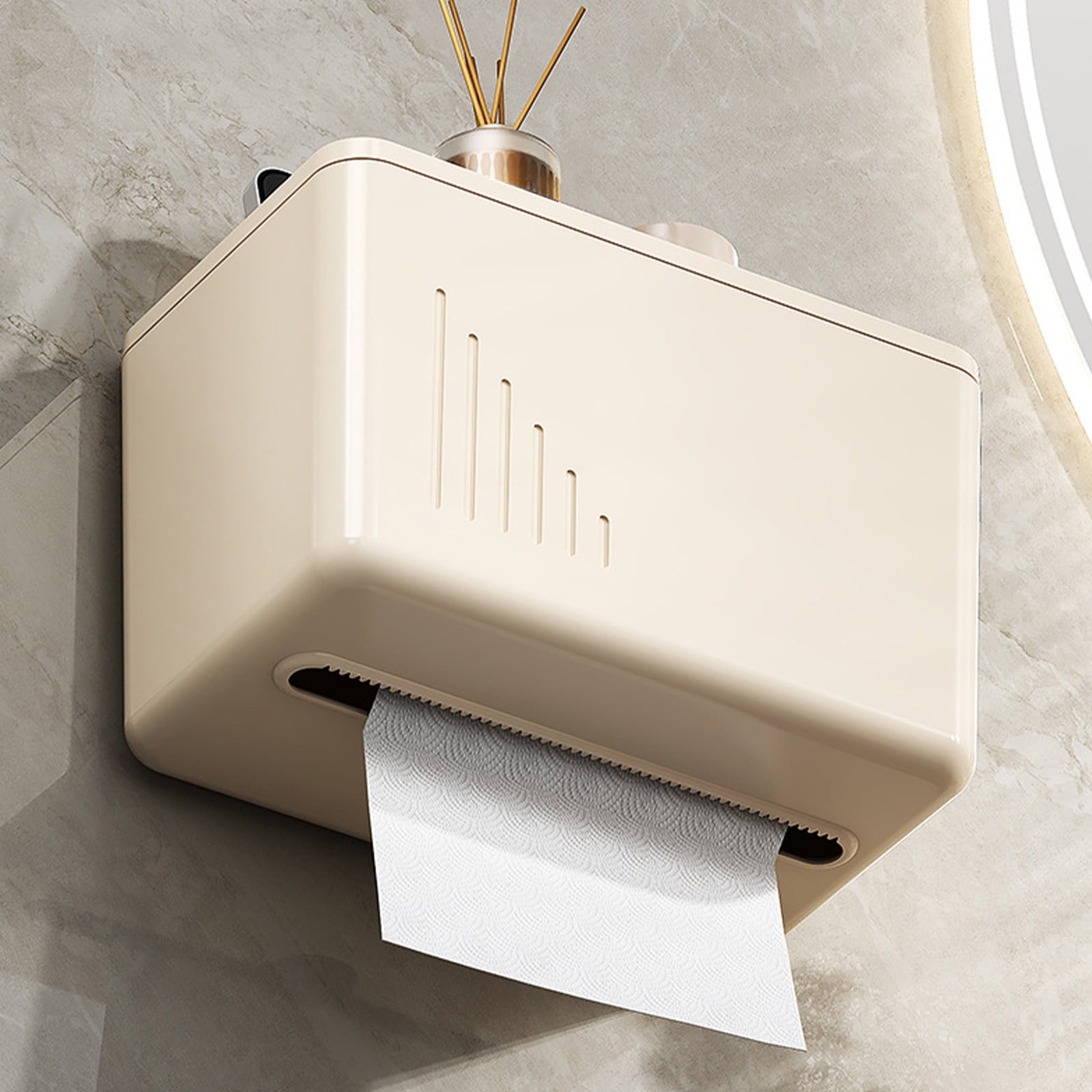 Pxyqht Tissue Cover Box, Plastic Facial Tissue Organizer for Bathroom ...
