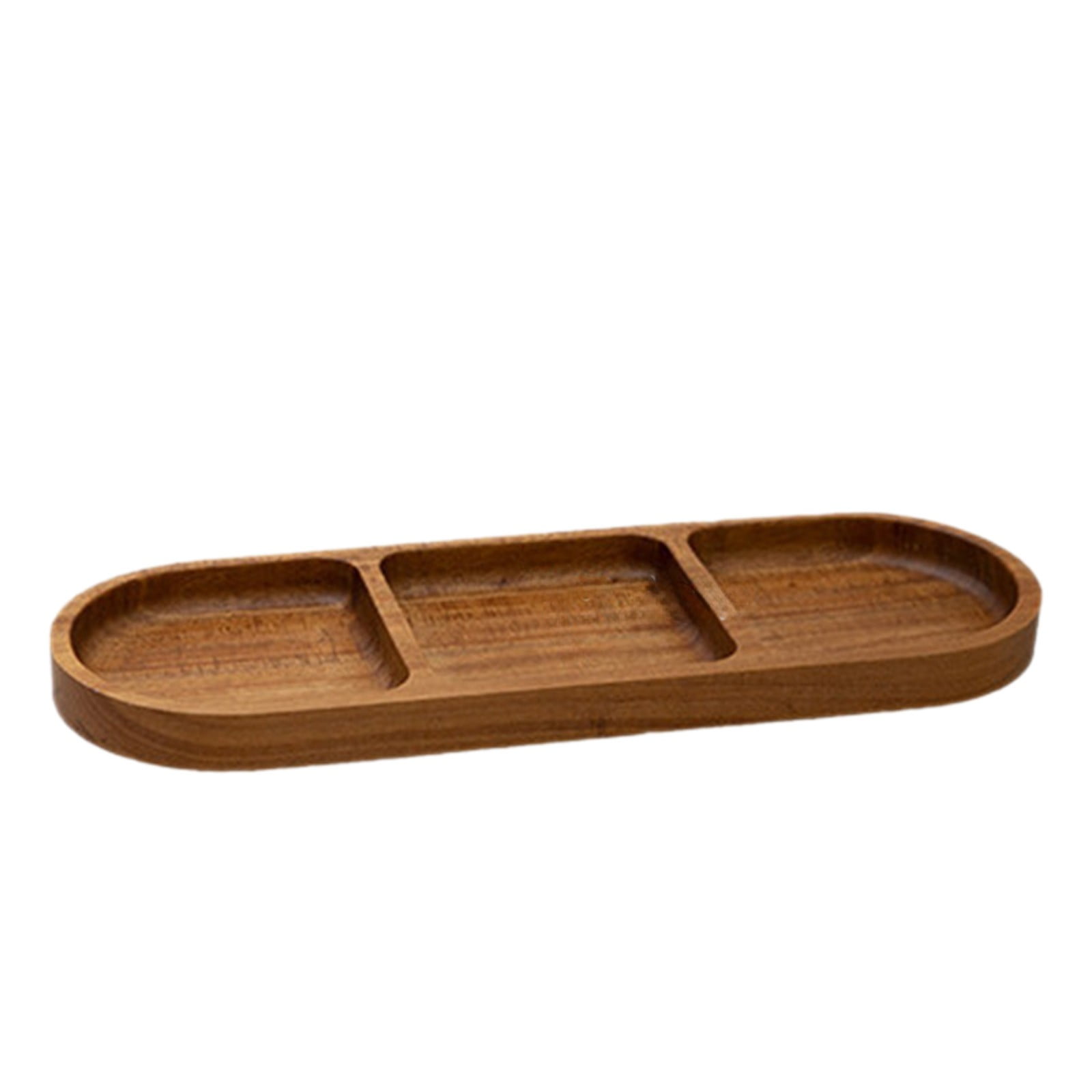 Pxyqht Vintage Wooden Dinner Plates, Compartmentalised Serving Platter ...