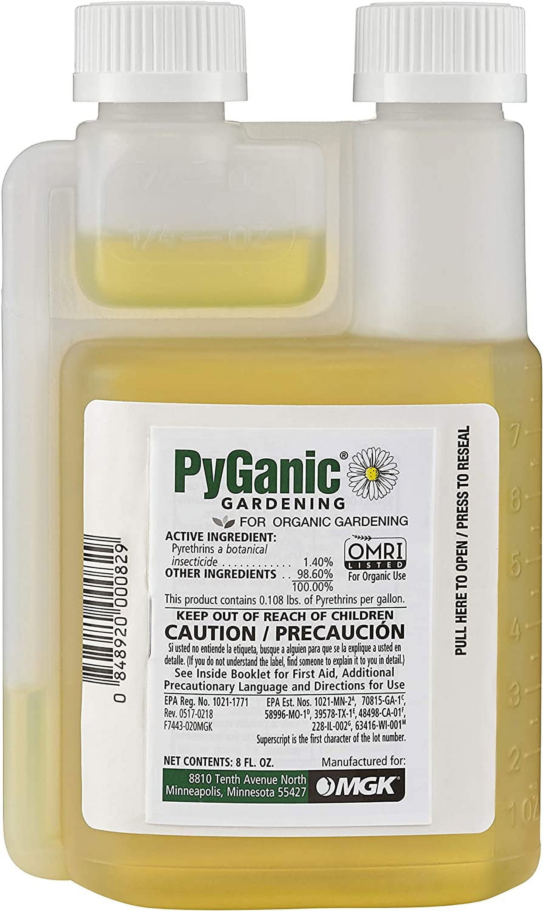 PyGanic Gardening 8oz, Botanical Insecticide Pyrethrin Concentrate for ...