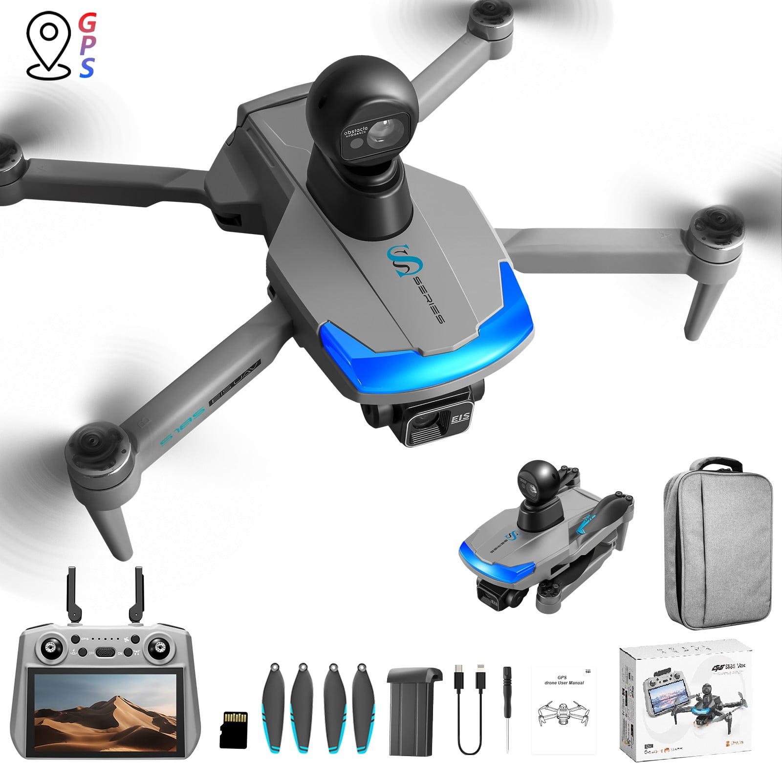 2.7K HD GPS Drone with 7.2Inch Screen Remote Control 5G Drones Anti ...