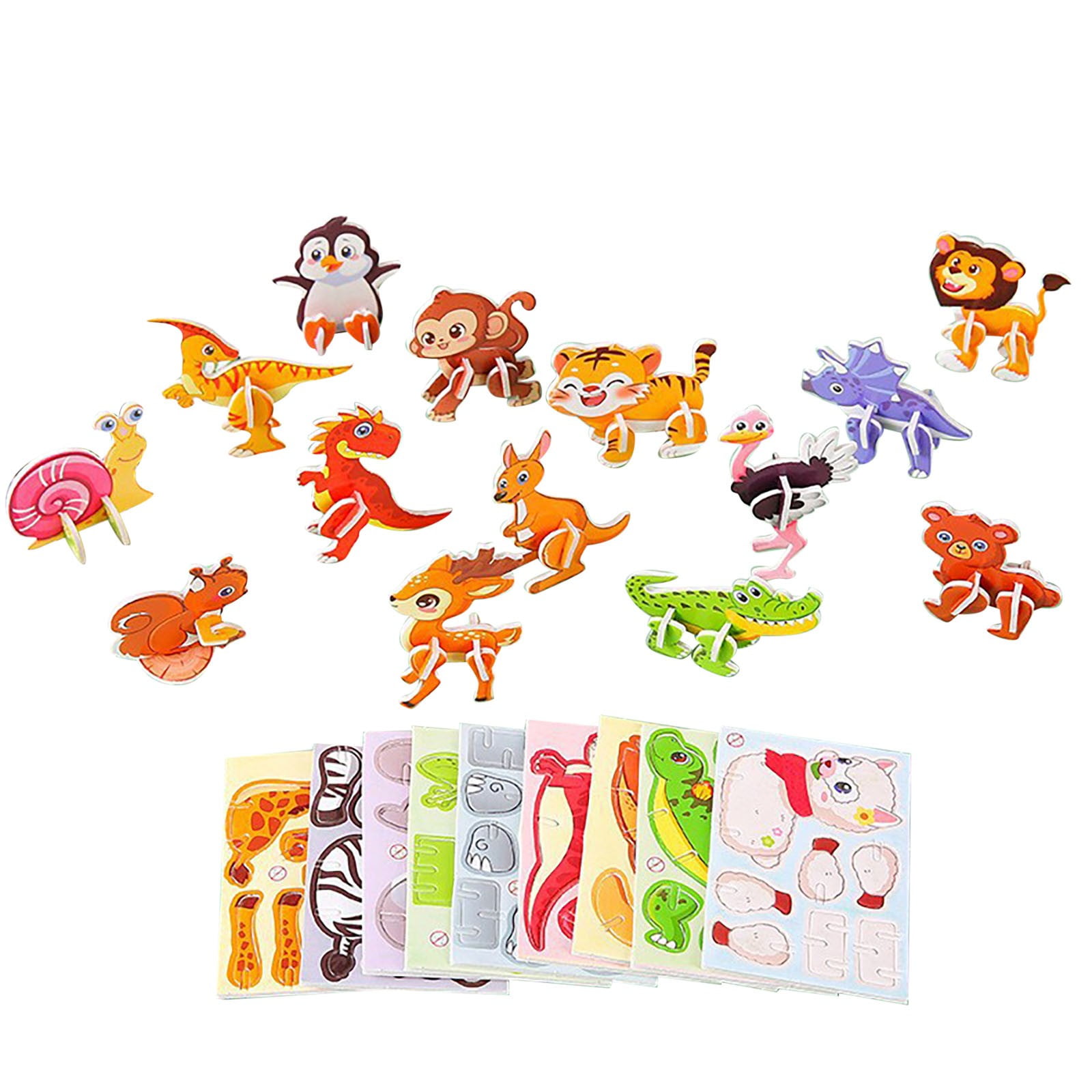 Pyaiiner 30 Pcs DIY Assembly 3D Printed Puzzle Set Animals Puzzle for ...