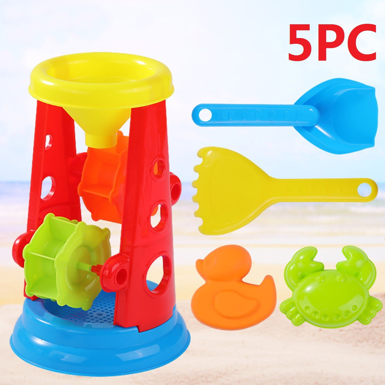 Pyaiiner 5PCS Beach Toys Sand Buckets and Shovels for kids Compact Sand ...