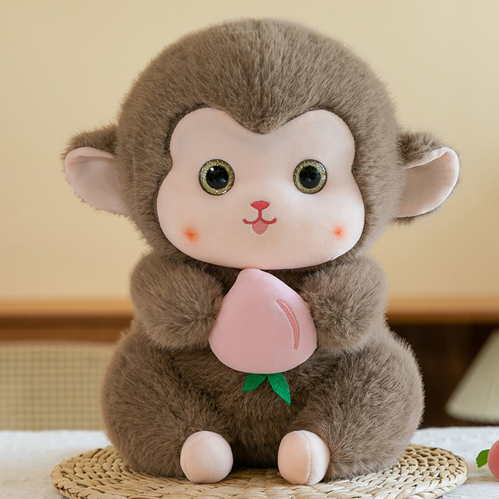 Pyaiiner 8.7Inches Plush Monkey Toys Simulation Hand Carry Peach Super ...