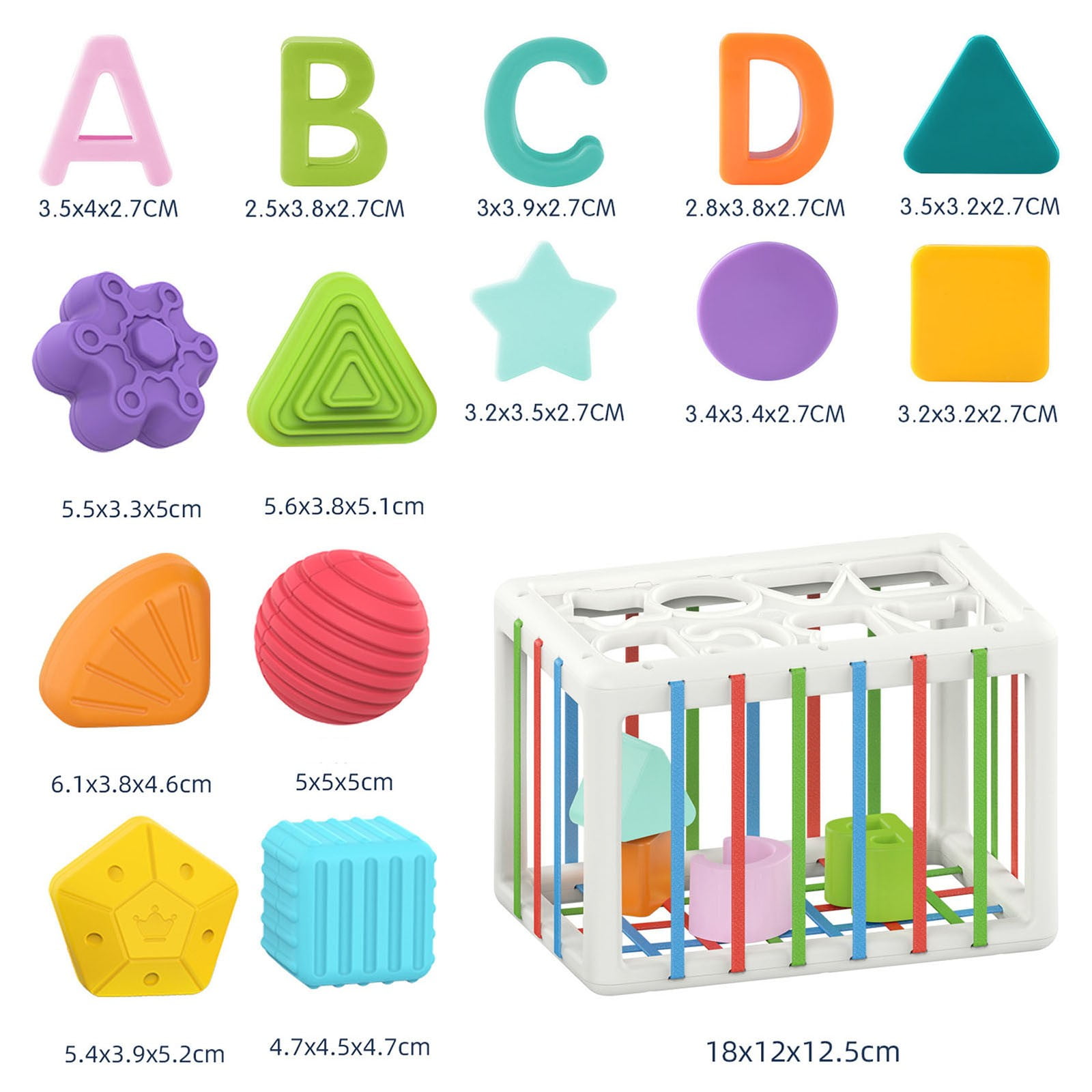 Pyaiiner Baby Shape Sorter Toys Montessori-Inspired Sorting Blocks for ...