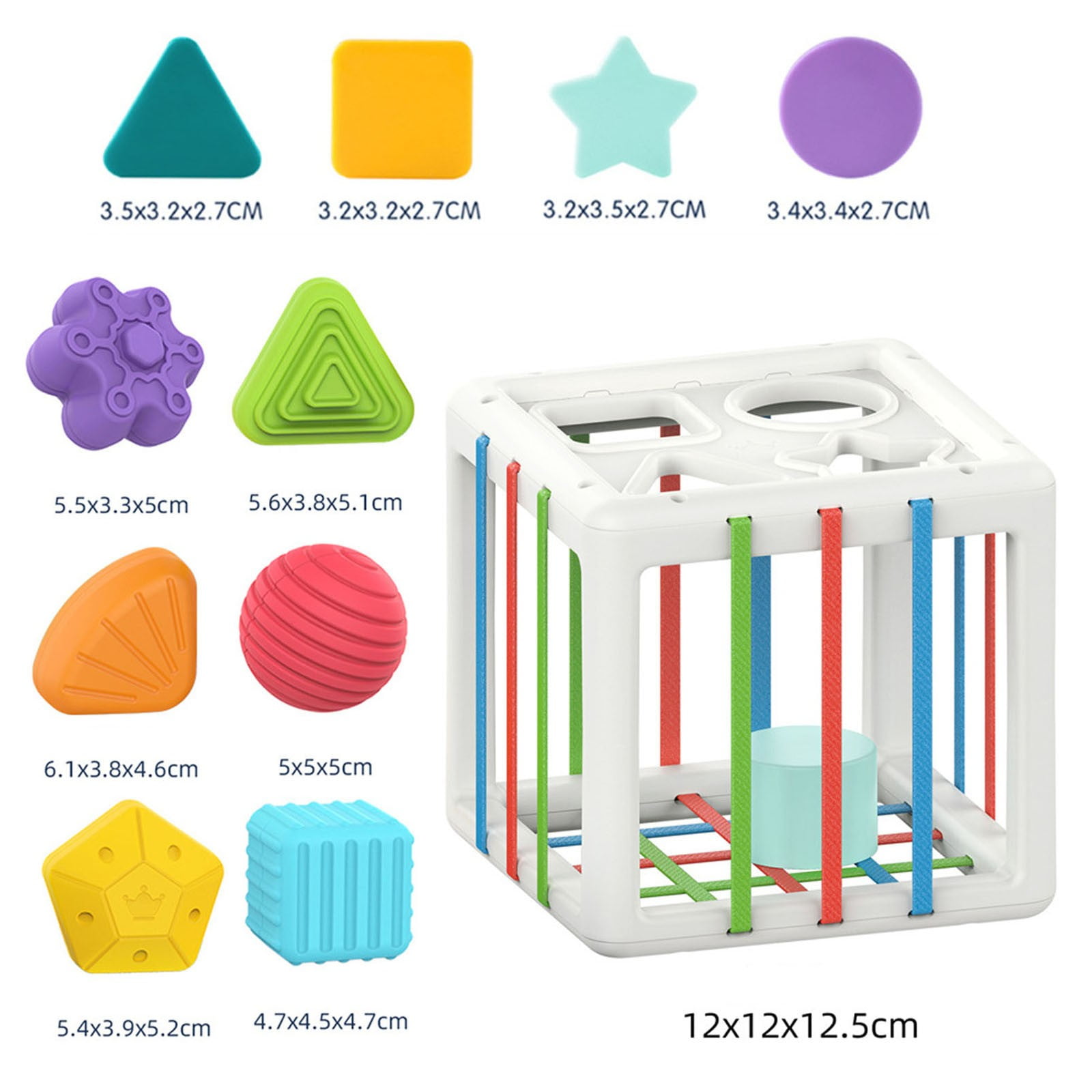 Pyaiiner Baby Shape Sorter Toys Montessori-Inspired Sorting Blocks for ...