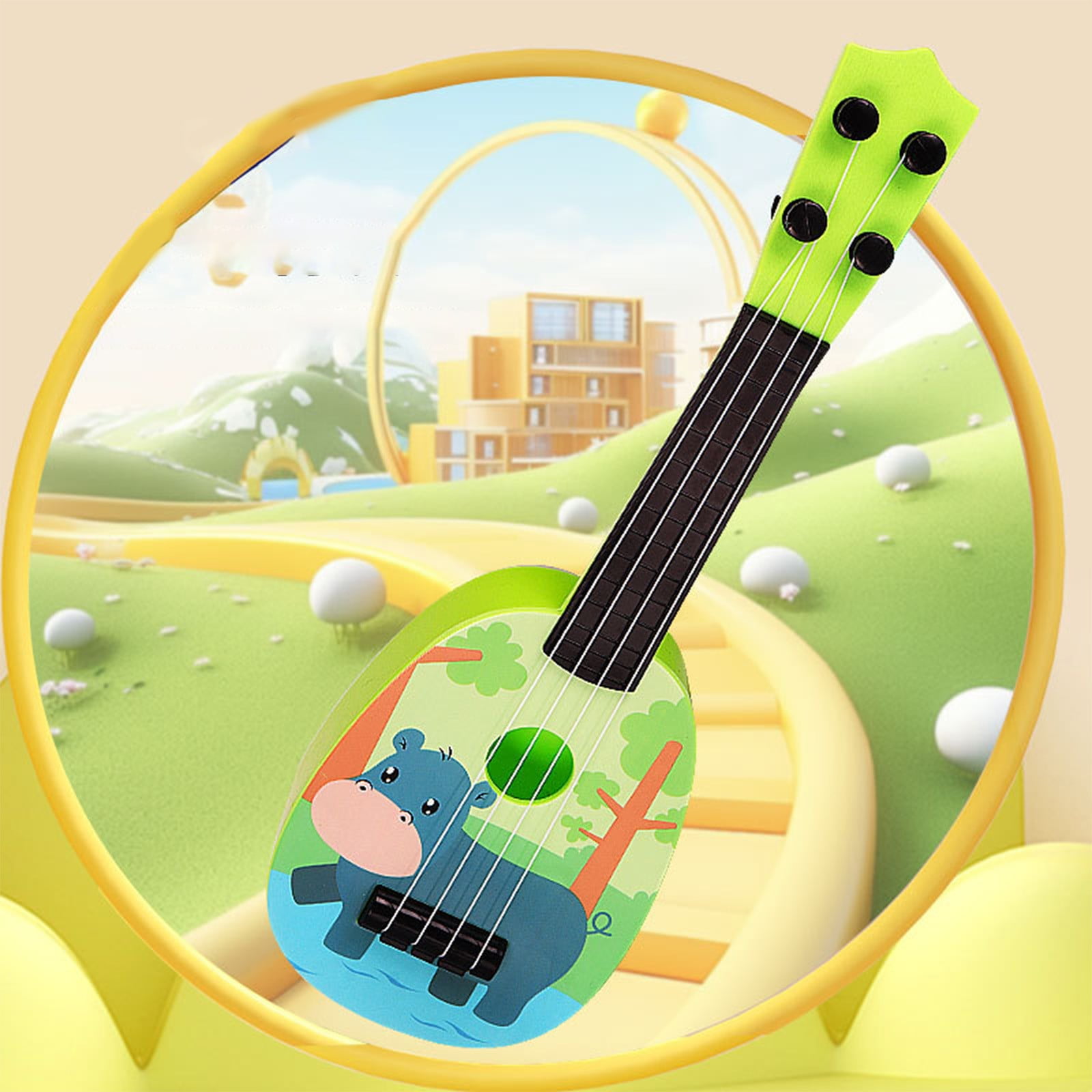 Pyaiiner Children's Hippo Pattern Guitar Ukulele Simulation Playable ...