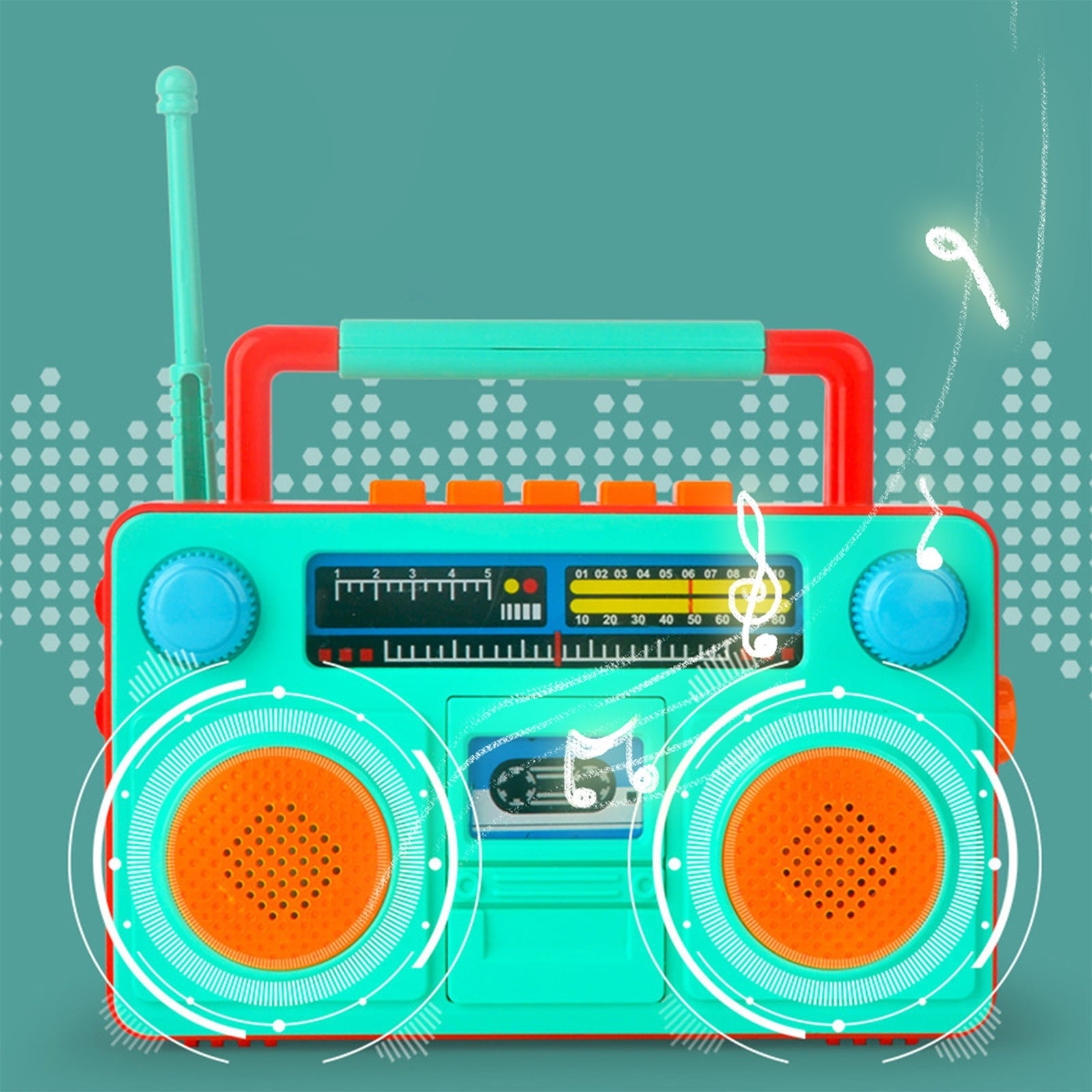 Pyaiiner Children's Vintage Radio Music Early Learning Toy Retro Record ...