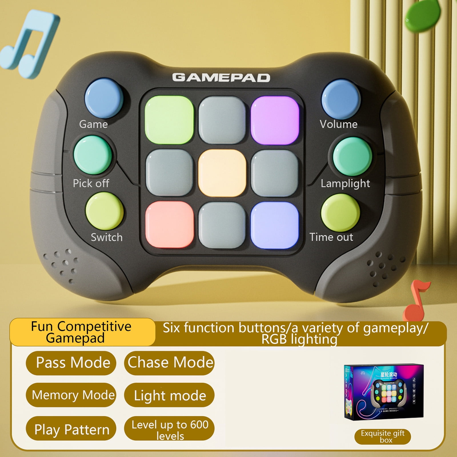 Pyaiiner Fast Push Game Fidget Toys Upgraded Flashing Handheld Light Up ...