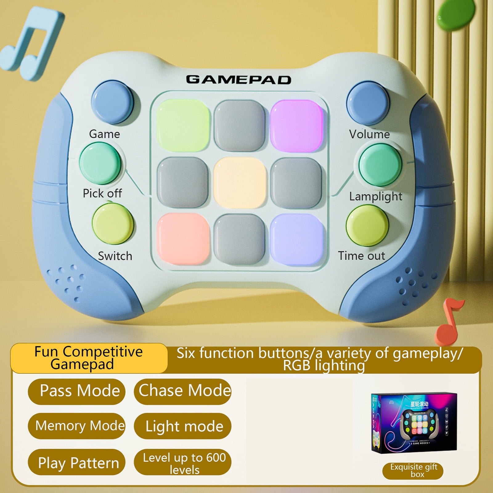 Pyaiiner Fast Push Game Fidget Toys Upgraded Flashing Handheld Light Up ...