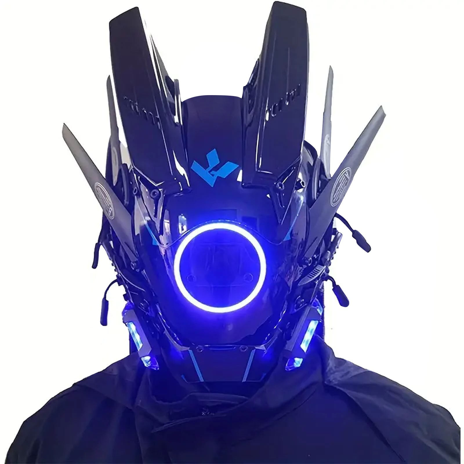 Pyaiiner Halloween LED Light Up Mask with Circular Wing Triangle Lights ...