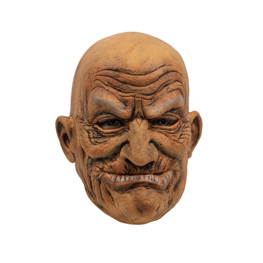 Pyaiiner Halloween Realistic Bald Old Man Mask Latex Full Head Cover ...
