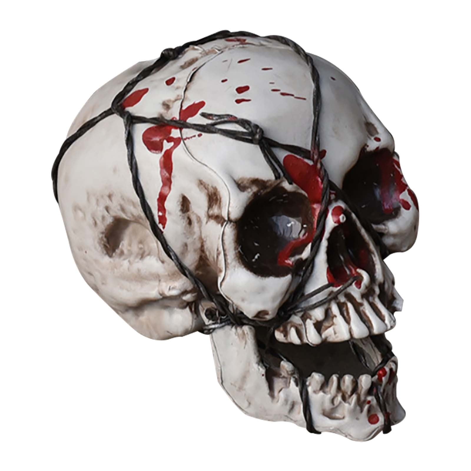 Pyaiiner Halloween Skeleton Decor Simulation Human Skull HeadBone Model ...