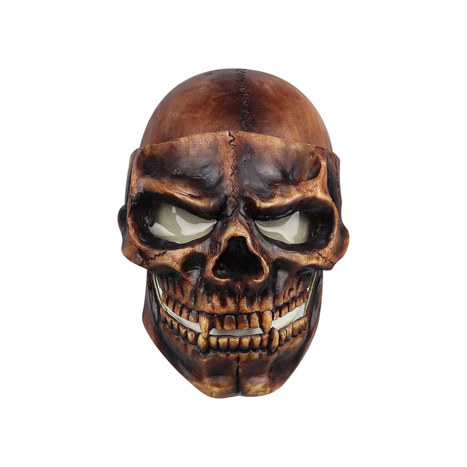 Men's Costume Masks Full Head Skull Mask Mouth Can Be Moved Halloween ...