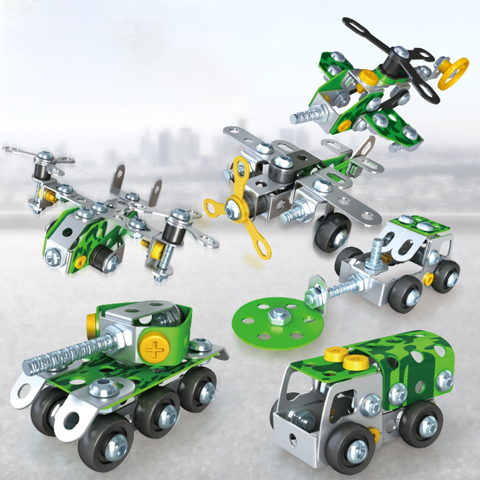 Pyaiiner Metal Assembled Engineering Vehicle Screw Tightening Toy Model ...