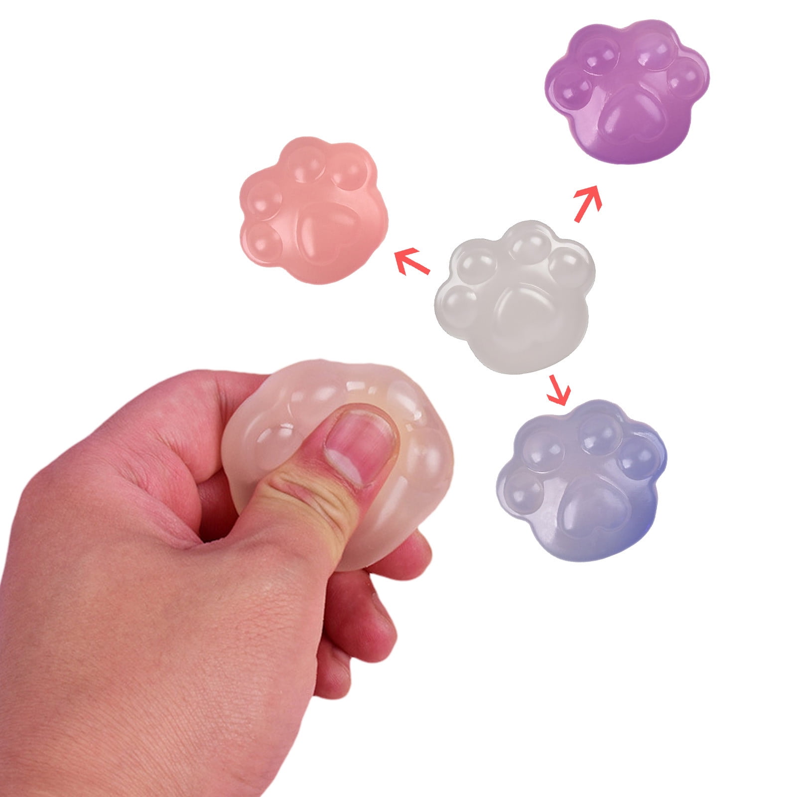 Pyaiiner Mini Paw Toys Can be Kneaded and Change Color When Exposed to ...