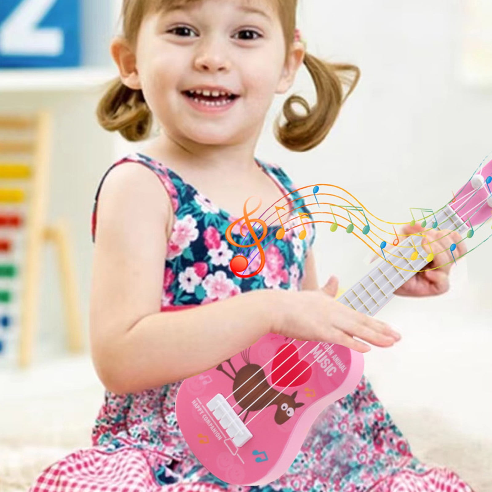 Pyaiiner Mini Ukulele Toys 12.6Inch Playable Guitar Cute Cartoon Early ...