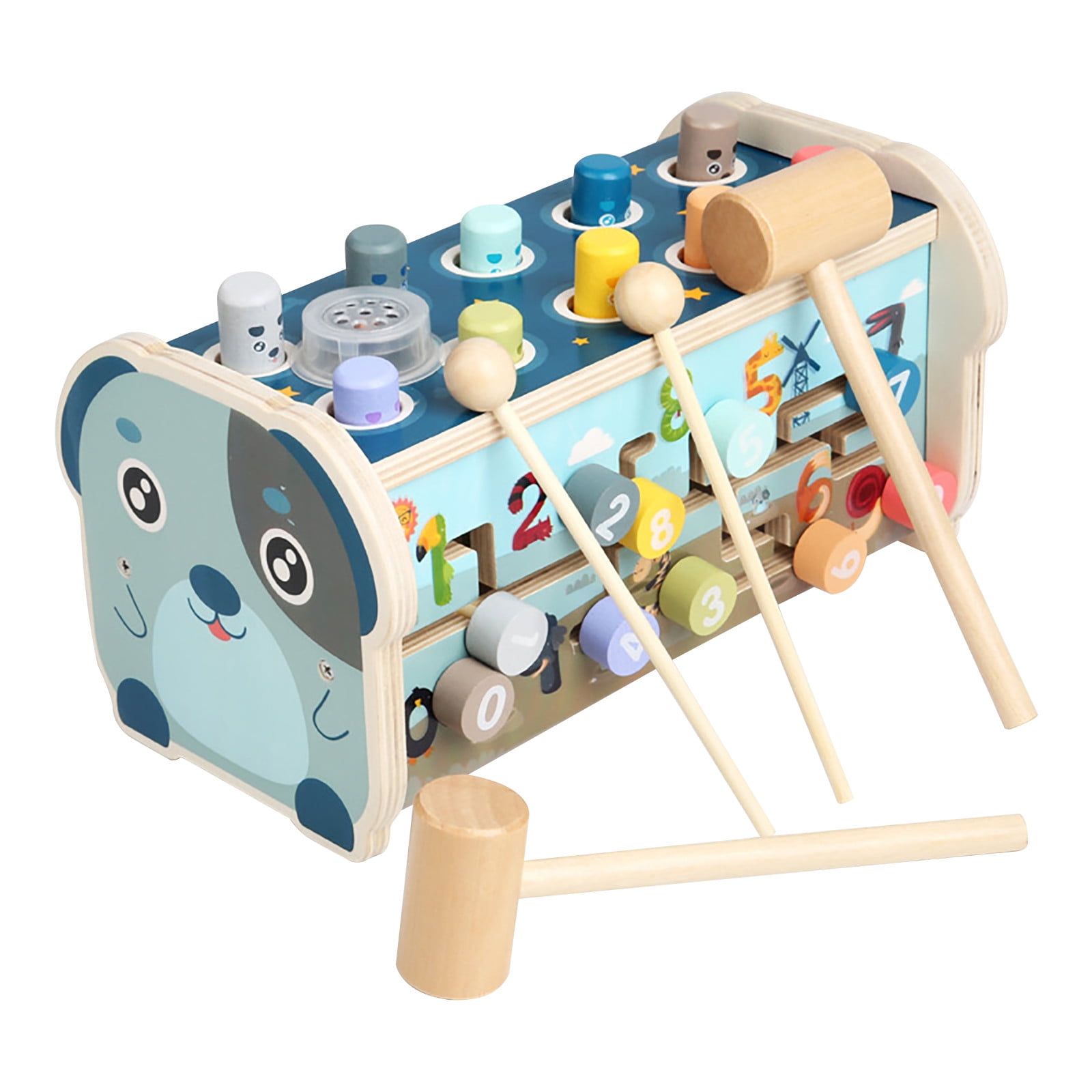 Pyaiiner Musical Wooden Whack-a-Mole Toy Multifunctional Educational ...