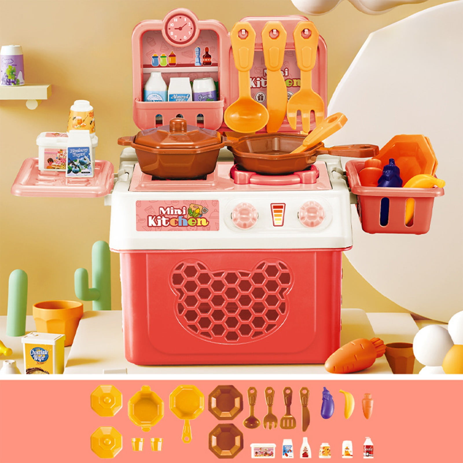 Pyaiiner Simulation Cooking Toys Playing House Kitchen Utensils Cooking ...